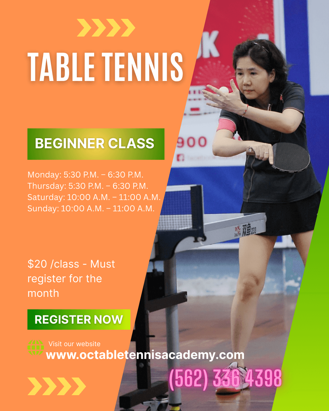 Group Table Tennis Lessons – OC Table Tennis Academy